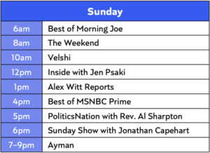 MSNBC Makes Significant Changes to Weekend Lineup, Launches Ensemble Show