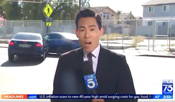 KTLA Reporter Catches Hit and Run on Camera
